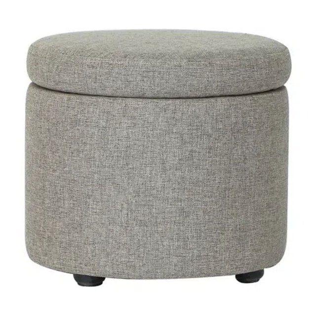 Small Round Ottoman，Round Accent Storage Ottoman with Reversible Tray Lid,Ottomans With Storage ...