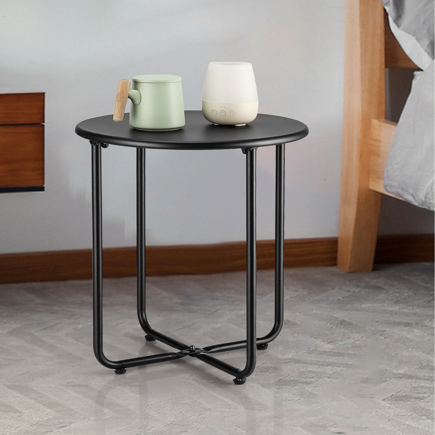 Walmart Small Space Outside Round Patio Metal Side Snack Table, Anti ...