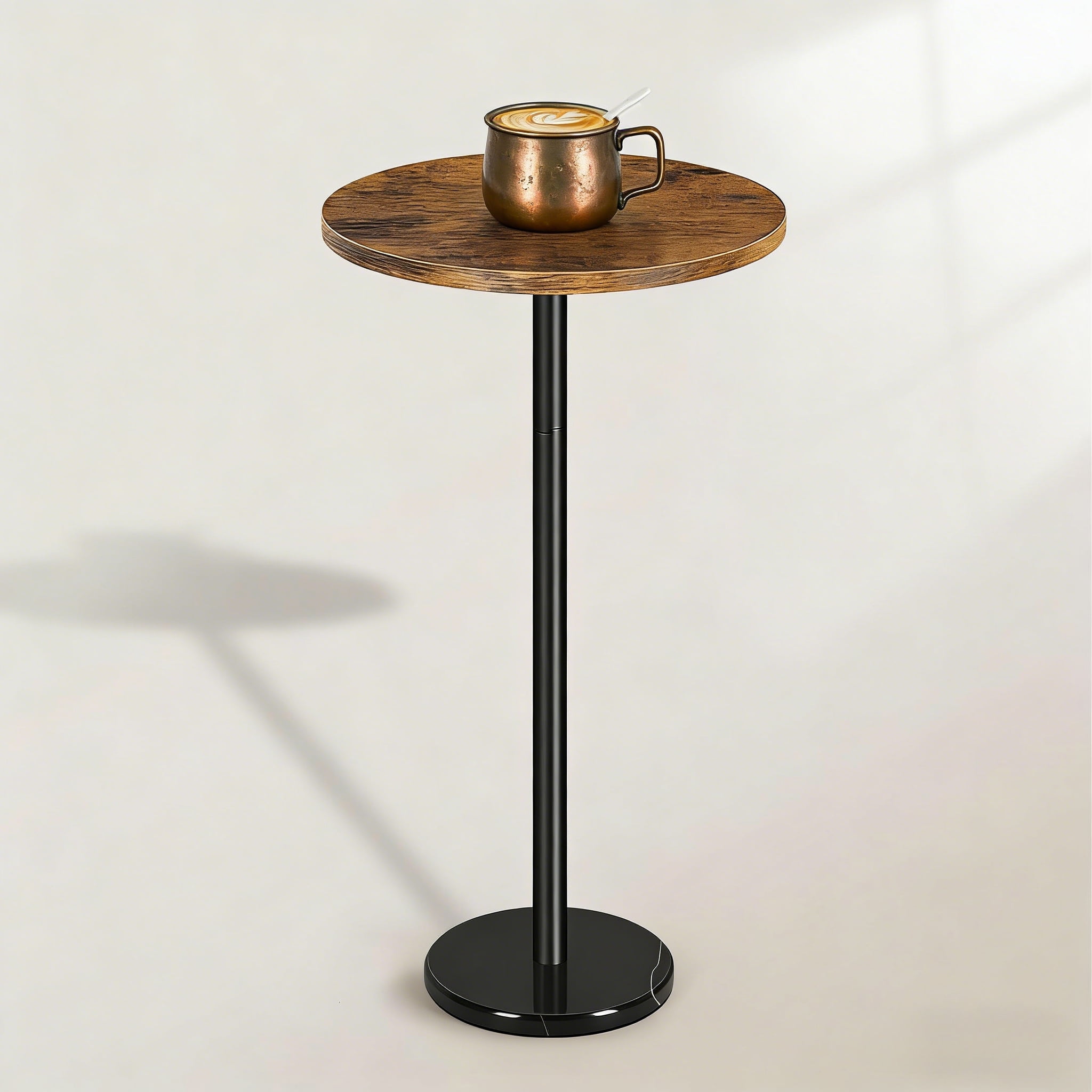 Small Round Pedestal Drink Table for Patio & Indoor - Marble Base ...