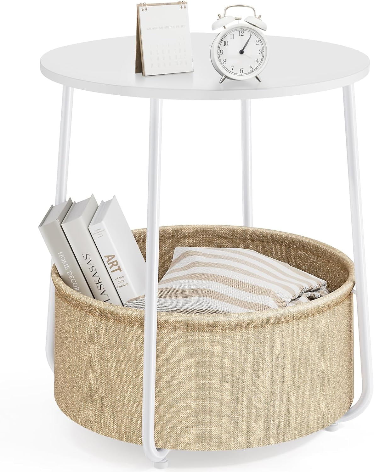 Small Round Side End Table for Living Room, Modern Nightstand Bedside ...