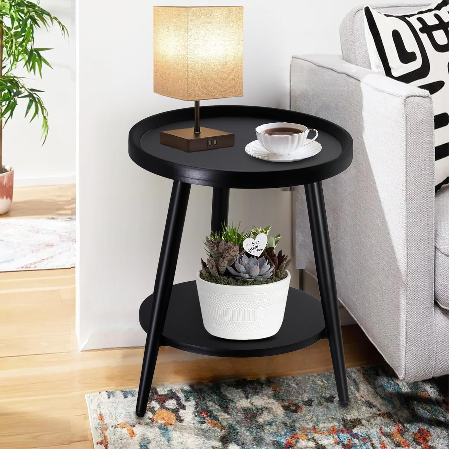 Small round metal side table store