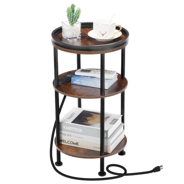 Furniture of America Moore Industrial Brown 26-inch Steel 3-Tiered Side ...