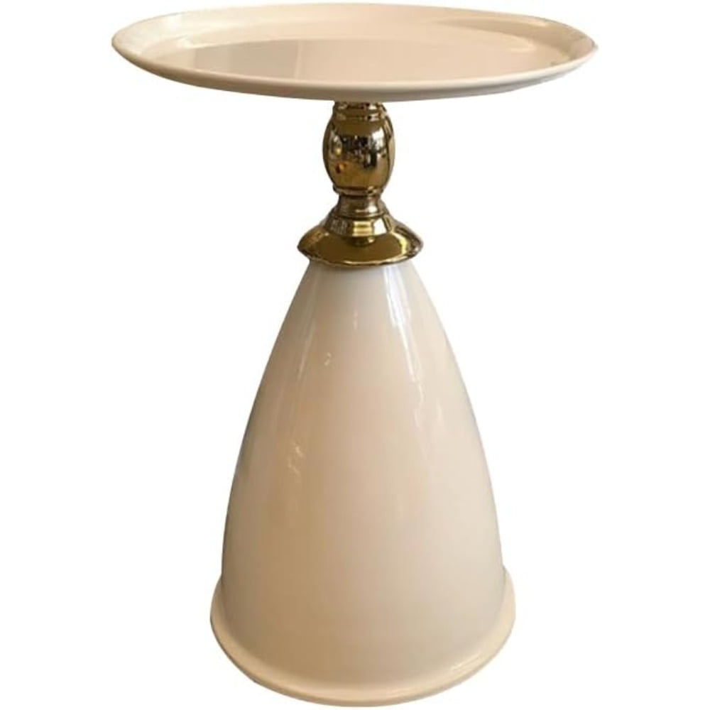 Small Round Side Table for Small Spaces Pedestal Table Modern Couch End ...