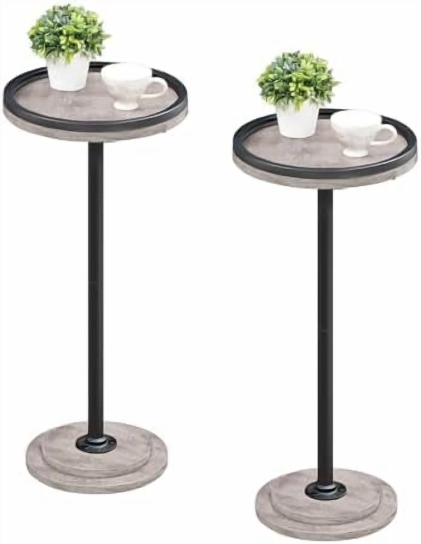 Small Round Side Tables, Set of 2, Drink Tables, Coffee Martini Tables ...