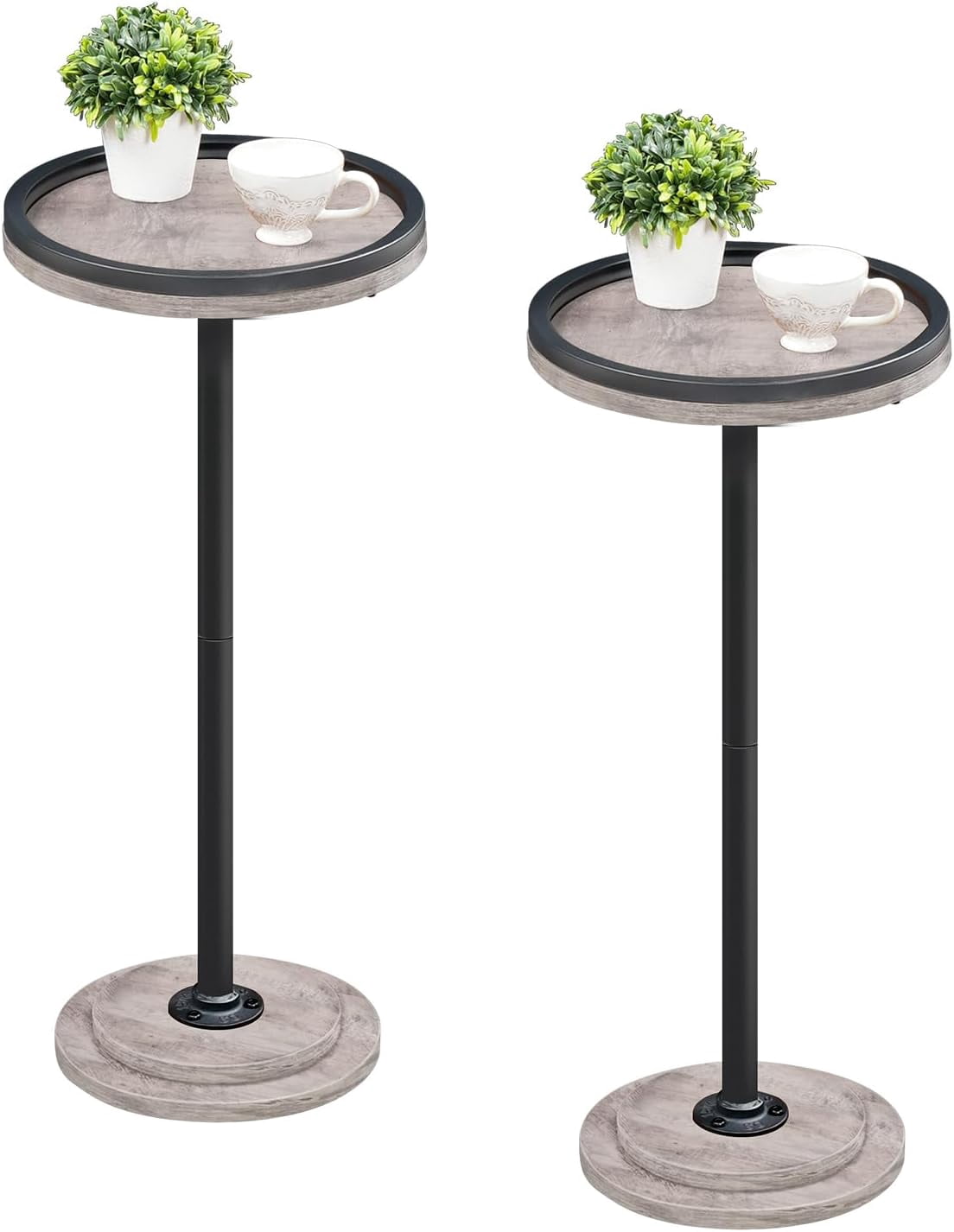 Small Round Side Tables, Set of 2, Drink Tables, Coffee Martini Tables ...