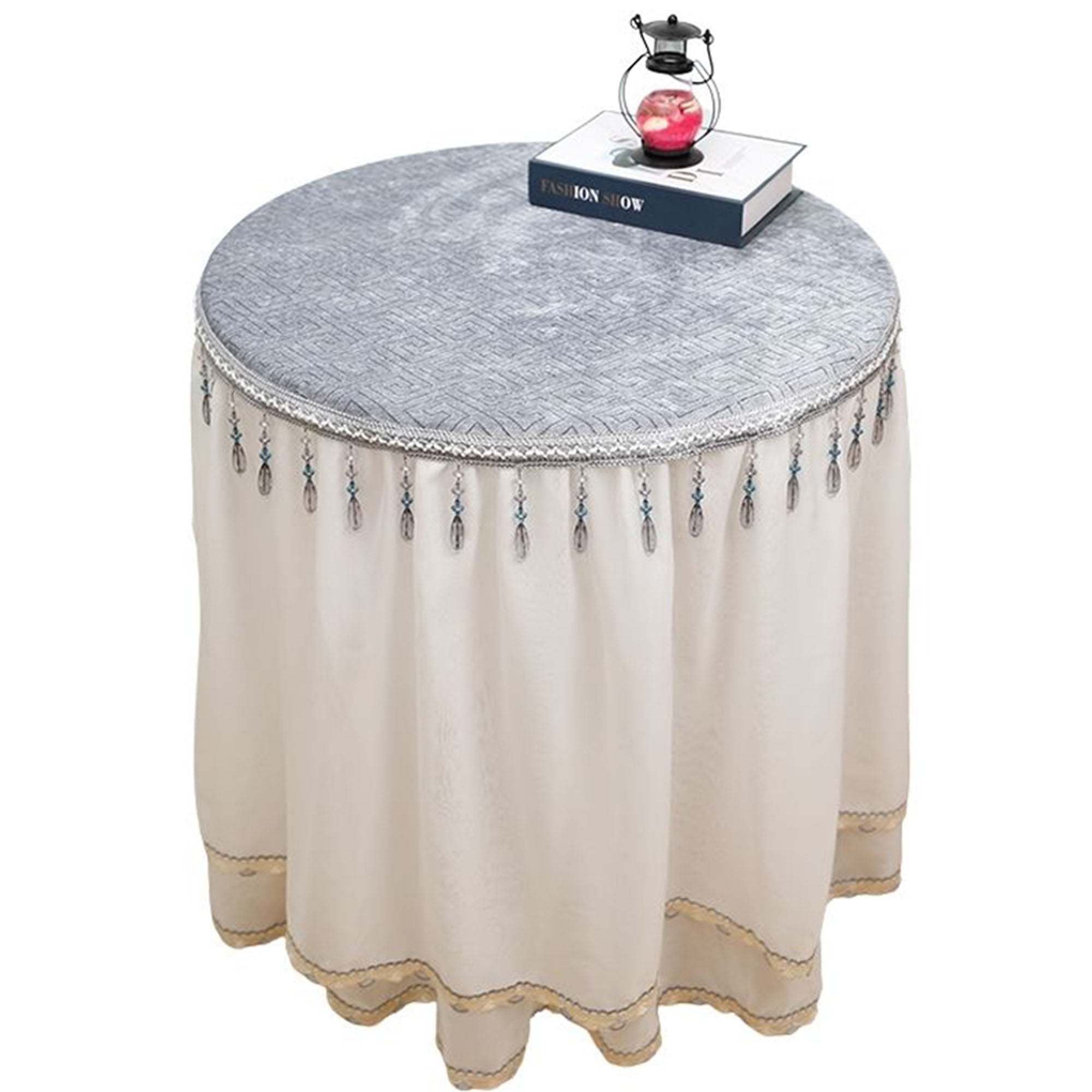 Small Round Tablecloth,Chenille High-end Fabric Tablecloth,anti-slip ...