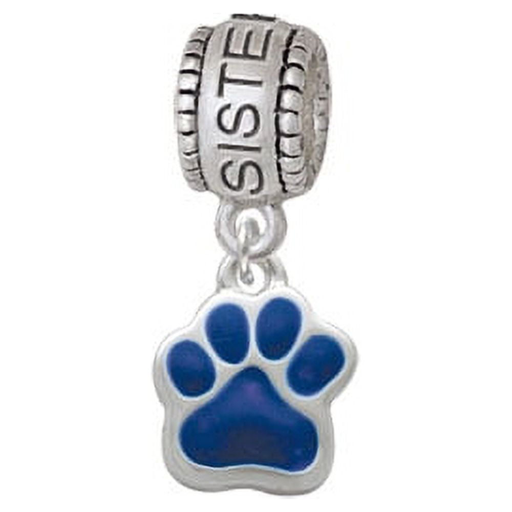 Small Royal Blue Paw - Sister Charm Bead - Walmart.com