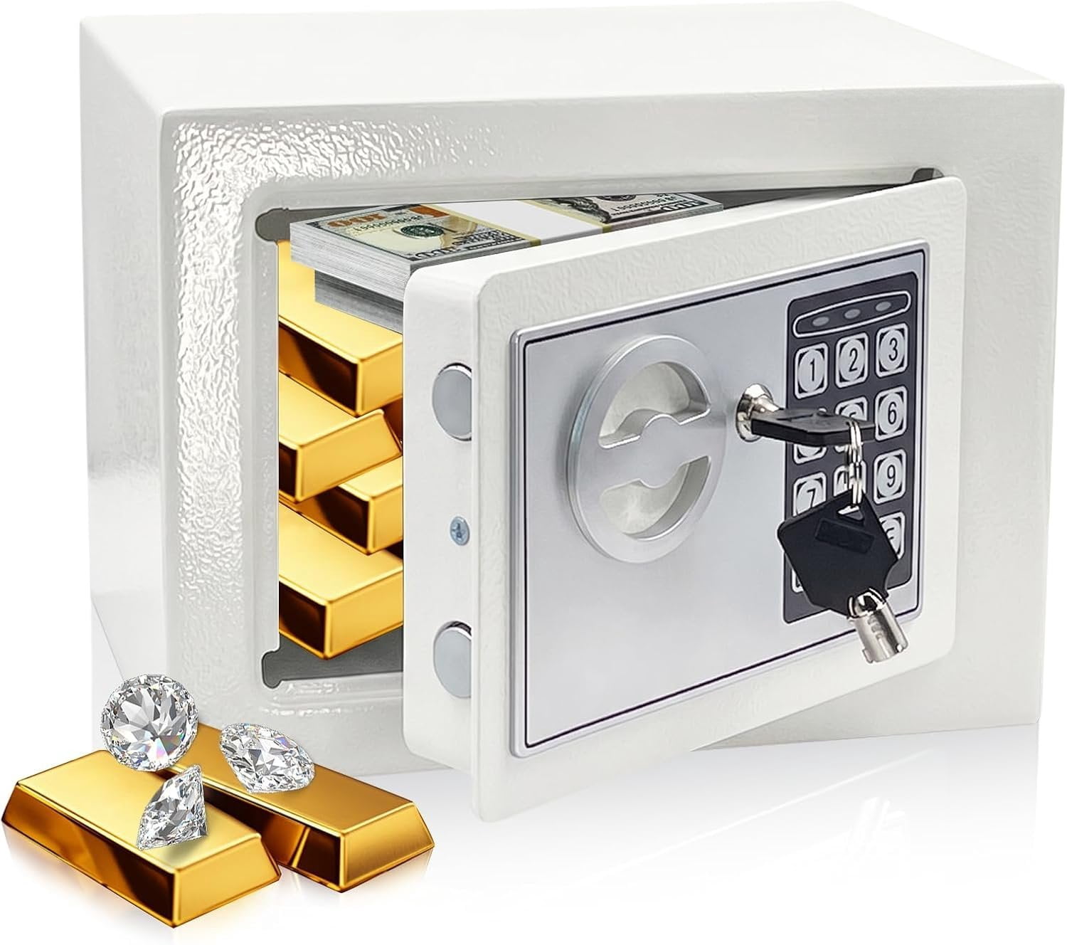 Small Safe Box, Safety Lock Box for Dorm, 0.23 CuFt Mini Cabinet Safe ...