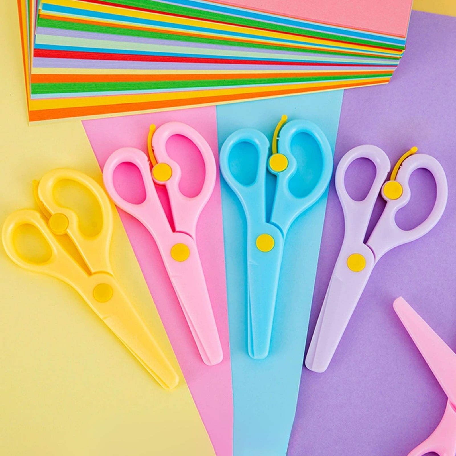 Small Safe Craft Scissors - Anti-Pinch Hand Paper Cutting Scissors ...