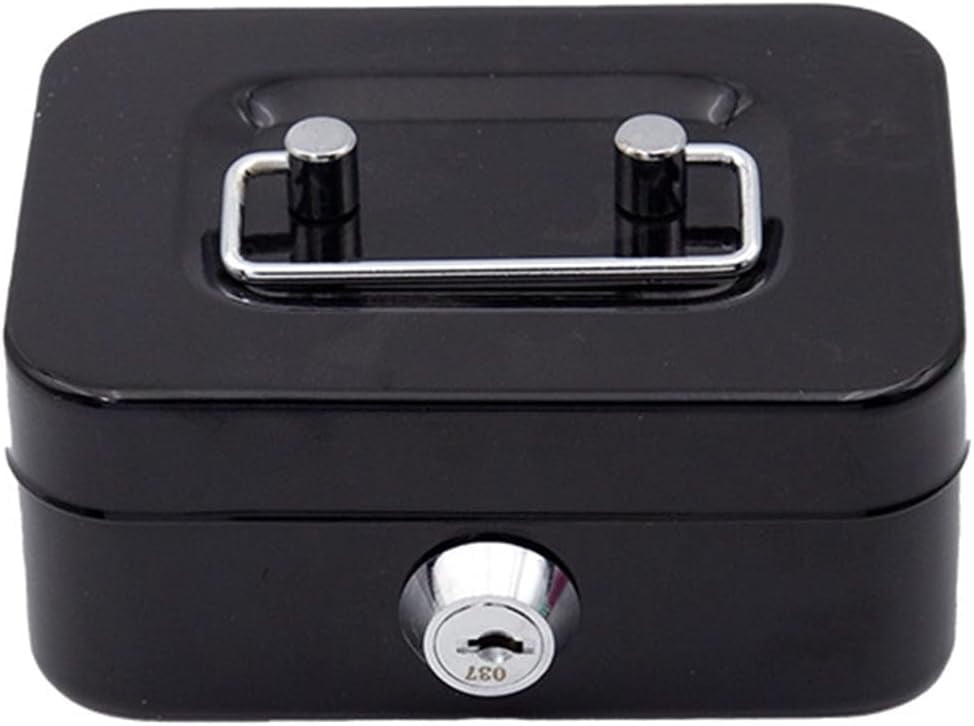 Small Safe with Key, Portable Safe Metal Money Box, Small Money Box ...