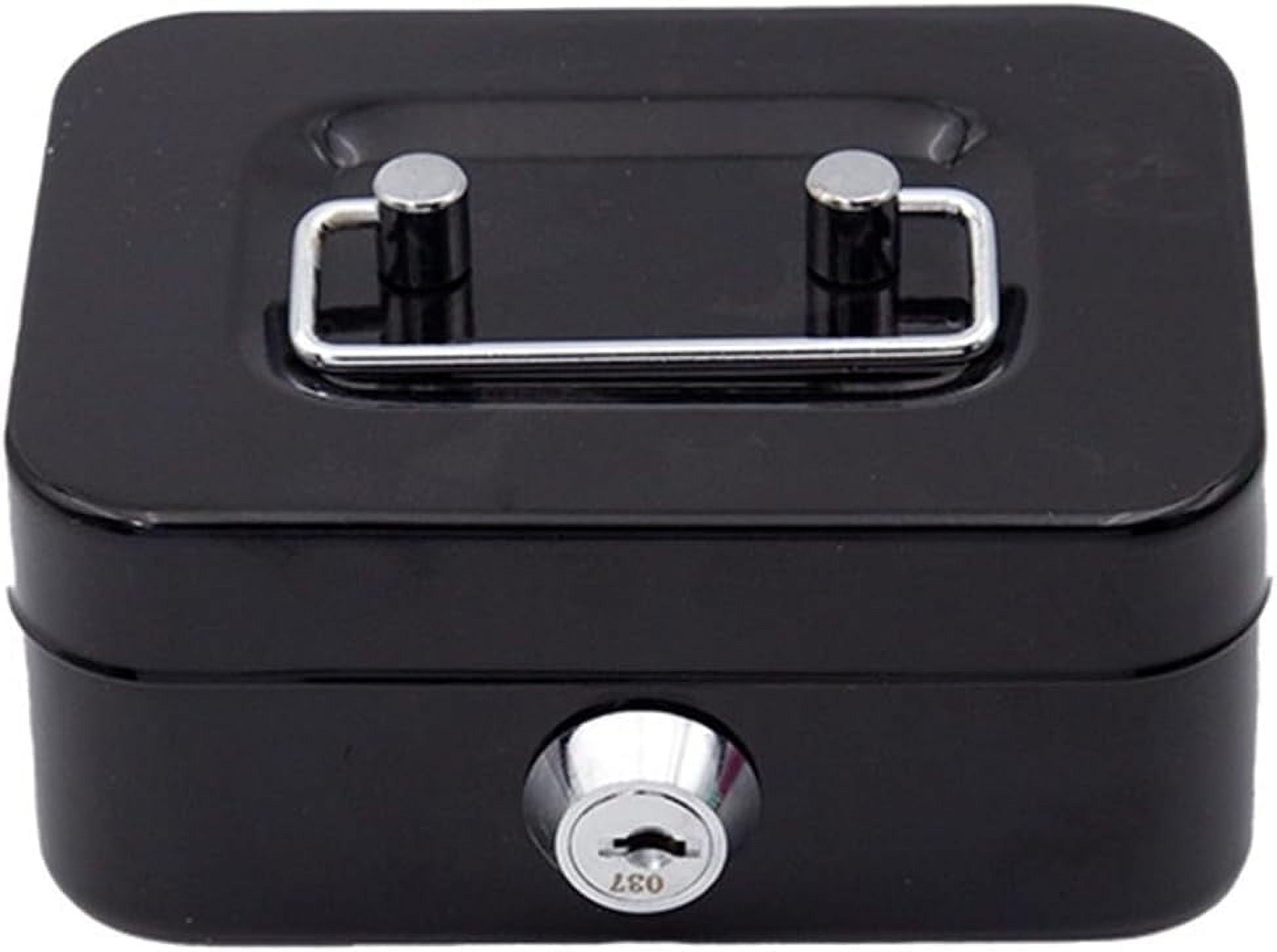 SkyAuks Small Metal Cash Box, Money Box with Lock and Slot, Portable ...