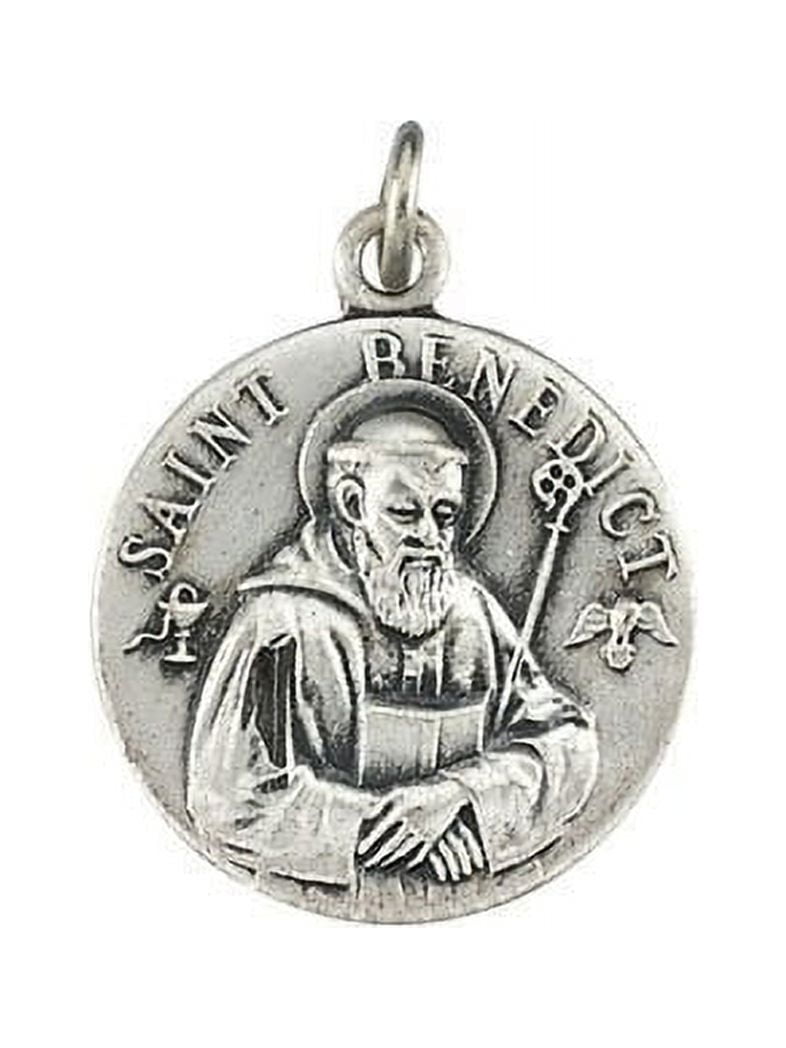 Small Saint Benedict Round Relief Religious Medal - over 2/3 Inch X ...