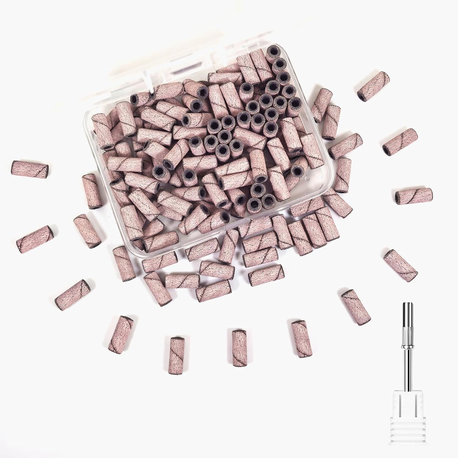 Small Sanding Bands Nail Drill Bits, Corfulra 240 Extreme Fine Grit Nail File Sanding Bands for ...