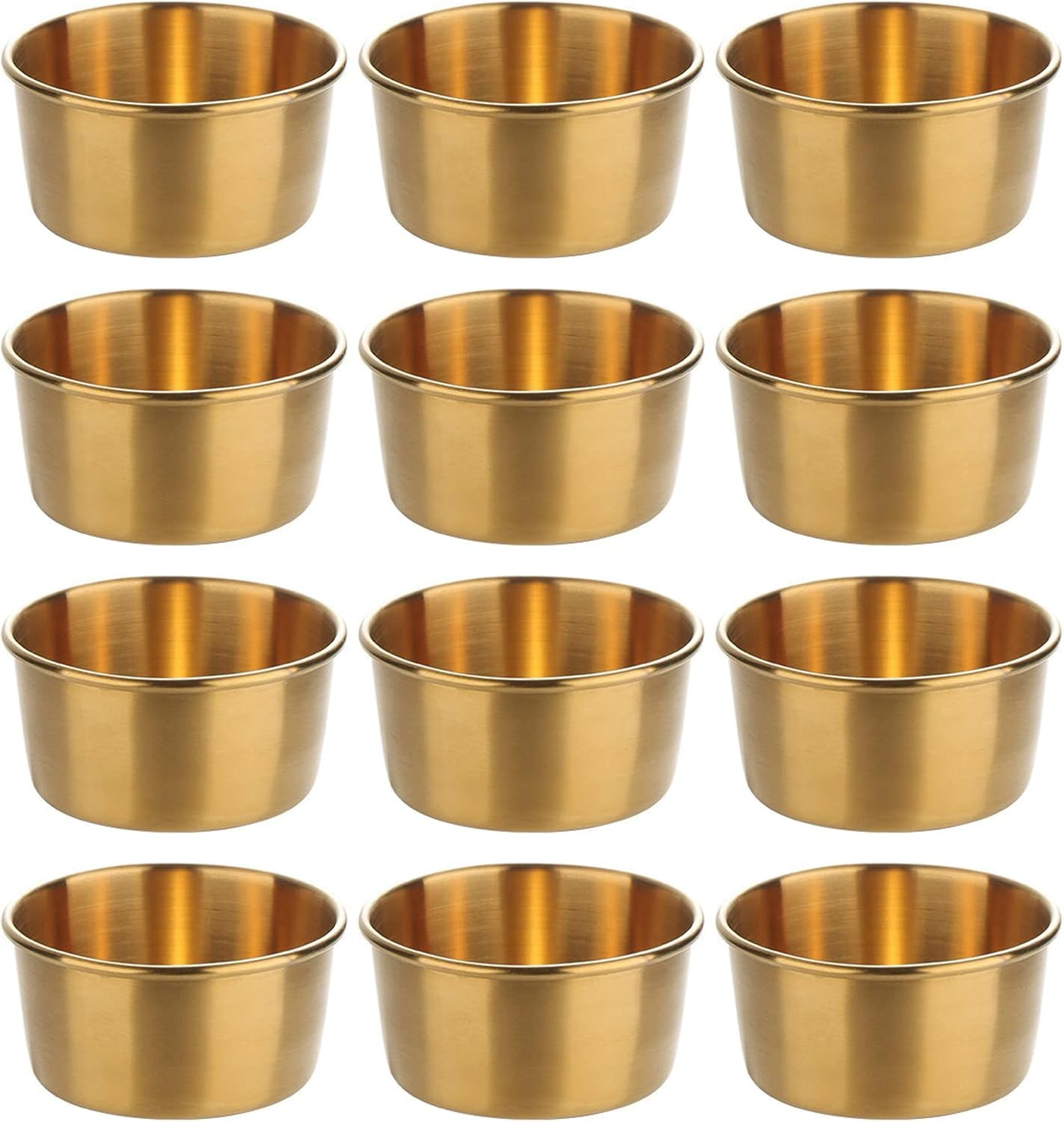 Small Sauce Cups, 12 Pack 2.8oz Stainless Steel Ramekin Dipping Sauce ...