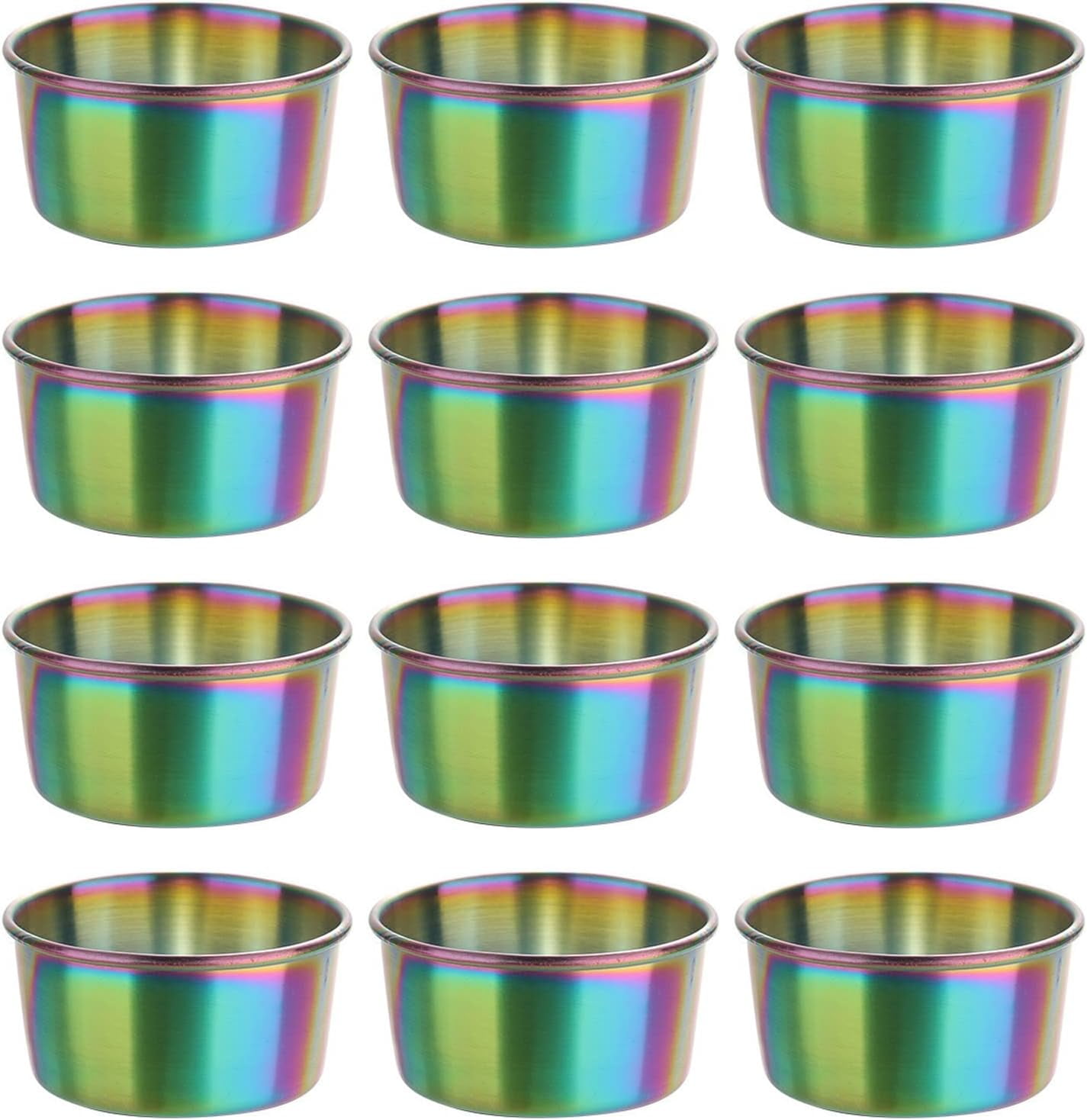 Small Sauce Cups, 12 Pack 2.8oz Stainless Steel Ramekin Dipping Sauce ...