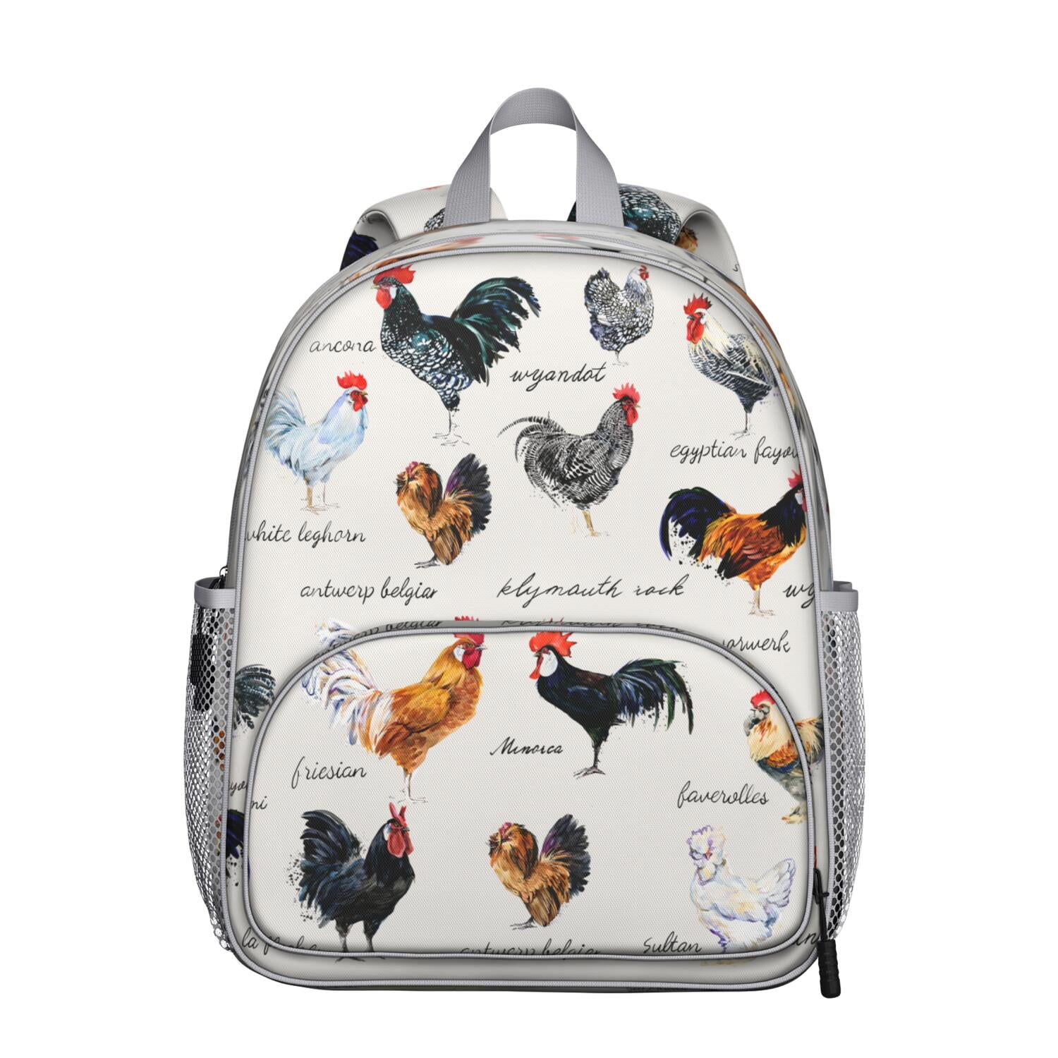 Small School Backpack with Adorable Cartoon Hen and Chick Print ...