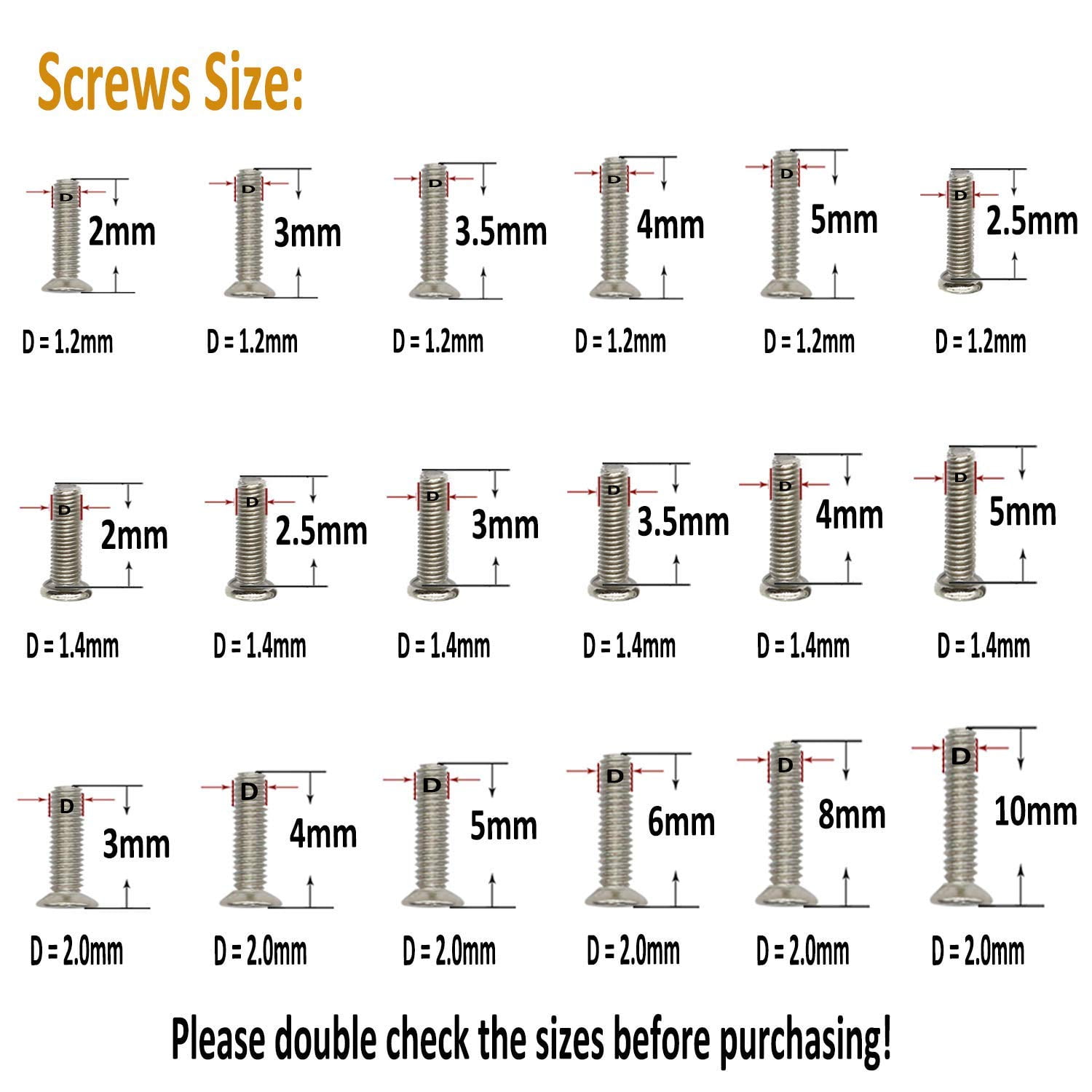 Small Screws Assortment Kit 18 Kinds M1.2 / M1.4 / M2.0 Tiny Micro ...