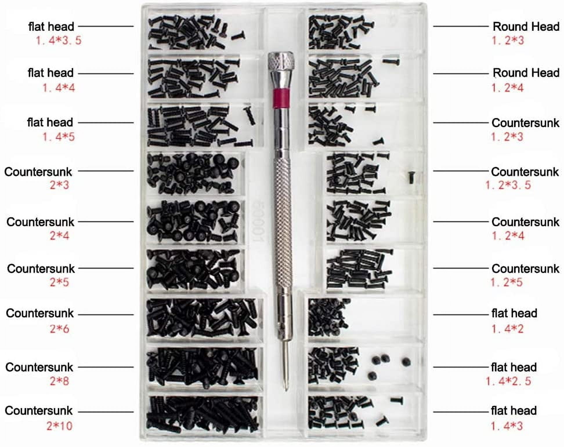 Small Screws Assortment Kit 18 Kinds M1.2 / M1.4 / M2.0 Tiny Micro ...