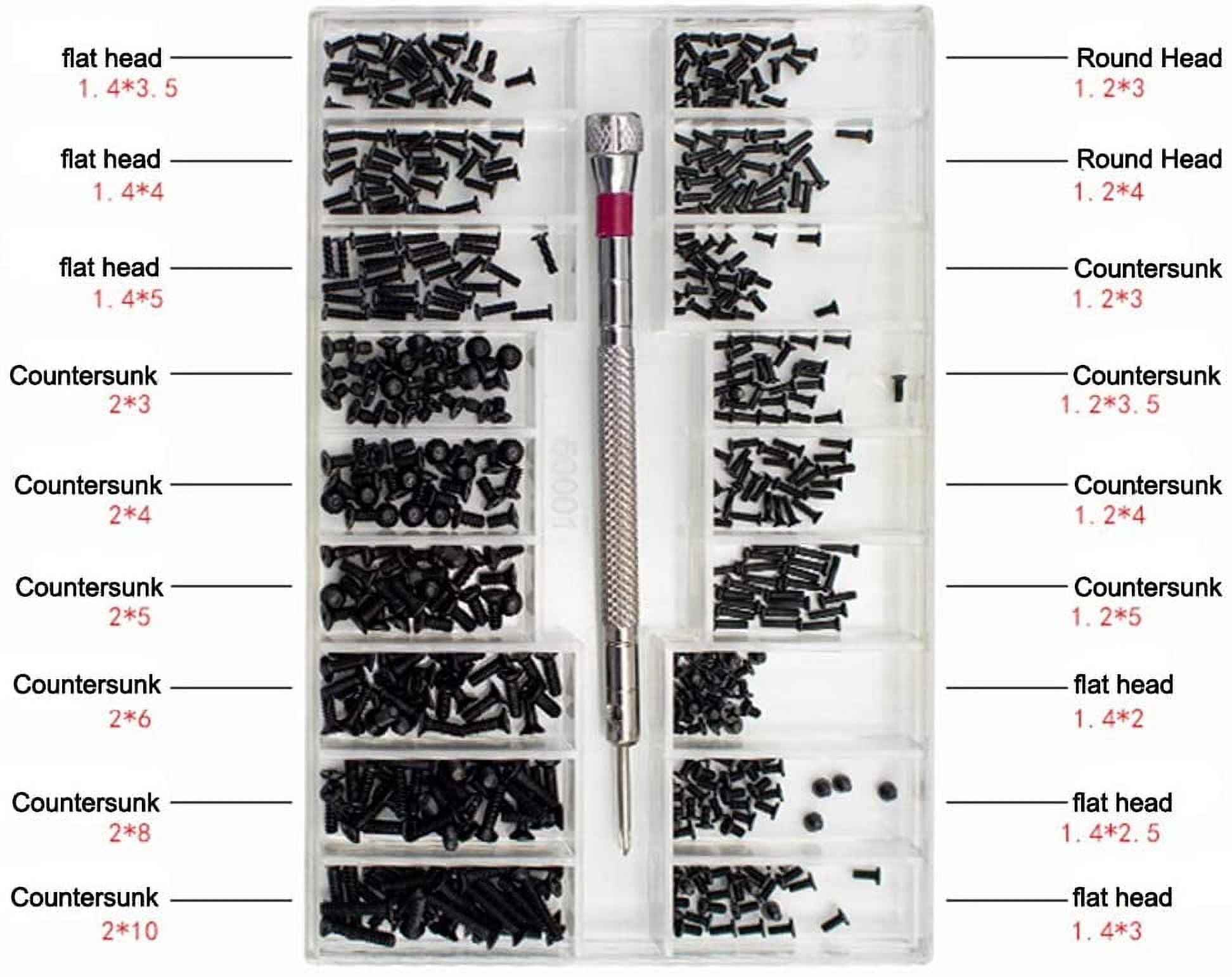Small Screws Assortment Kit 18 Kinds M1.2 / M1.4 / M2.0 Tiny Micro ...