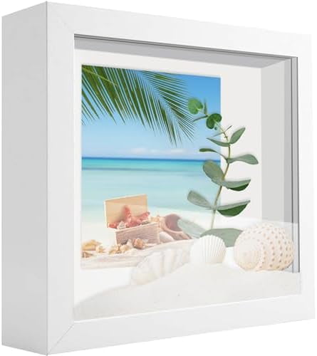 Small Shadow Box Frame 5x5 , Wood with Plexiglass, Display Case Box for ...