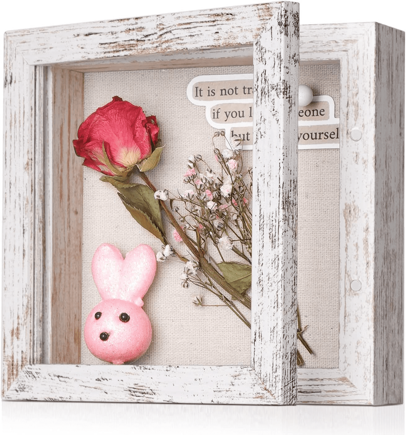 Small Shadow Box Frame with Linen Back - Sturdy Memory Display Case of ...