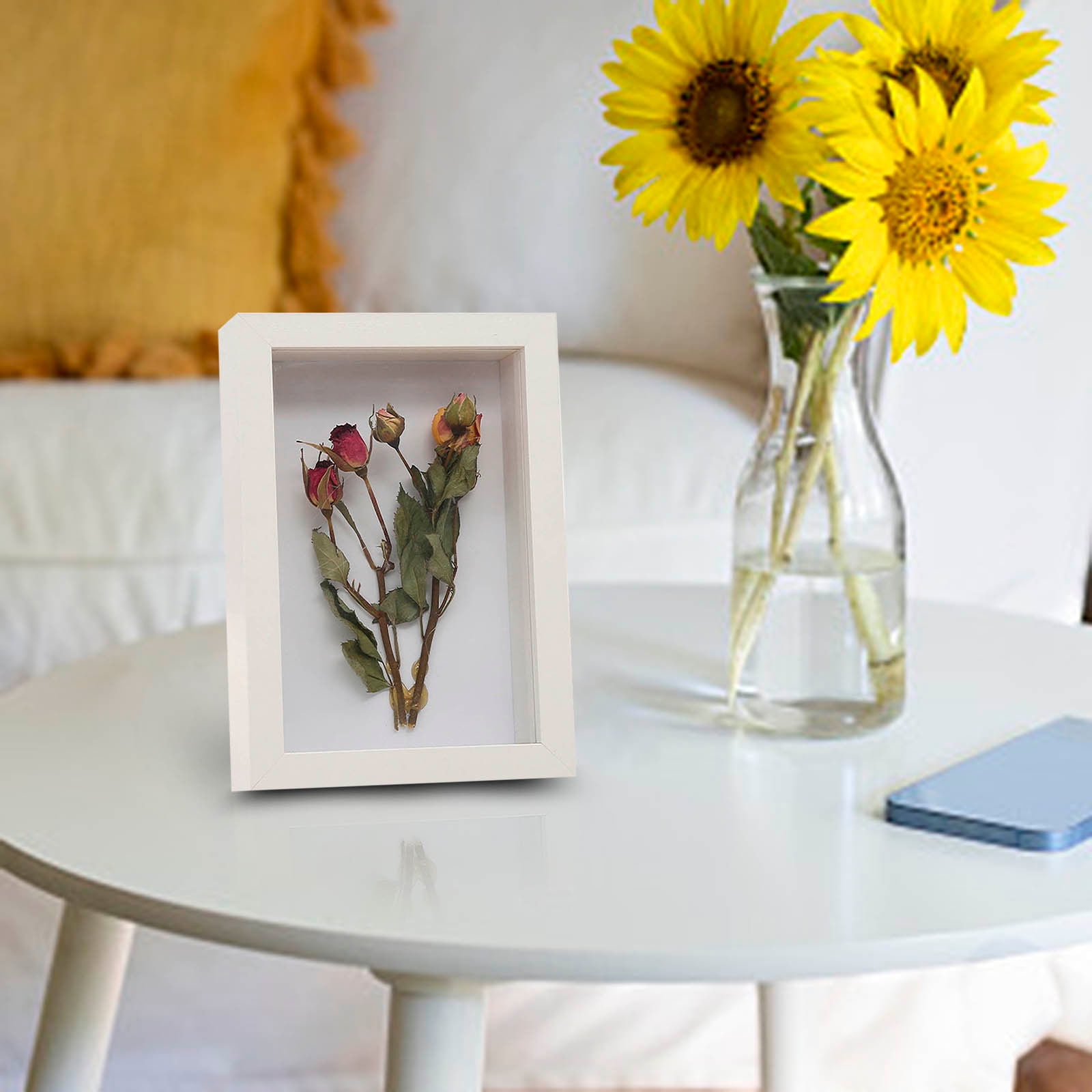 Small Shadow Box Picture Frame with HD Plexiglass Deep Wood Memory Box ...