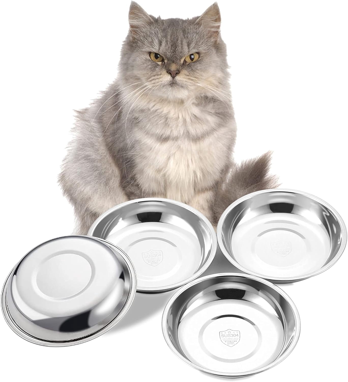 Small Shallow Cat Food Bowl, Multiple Sizes, Anti-Whisker Fatigue Cat ...