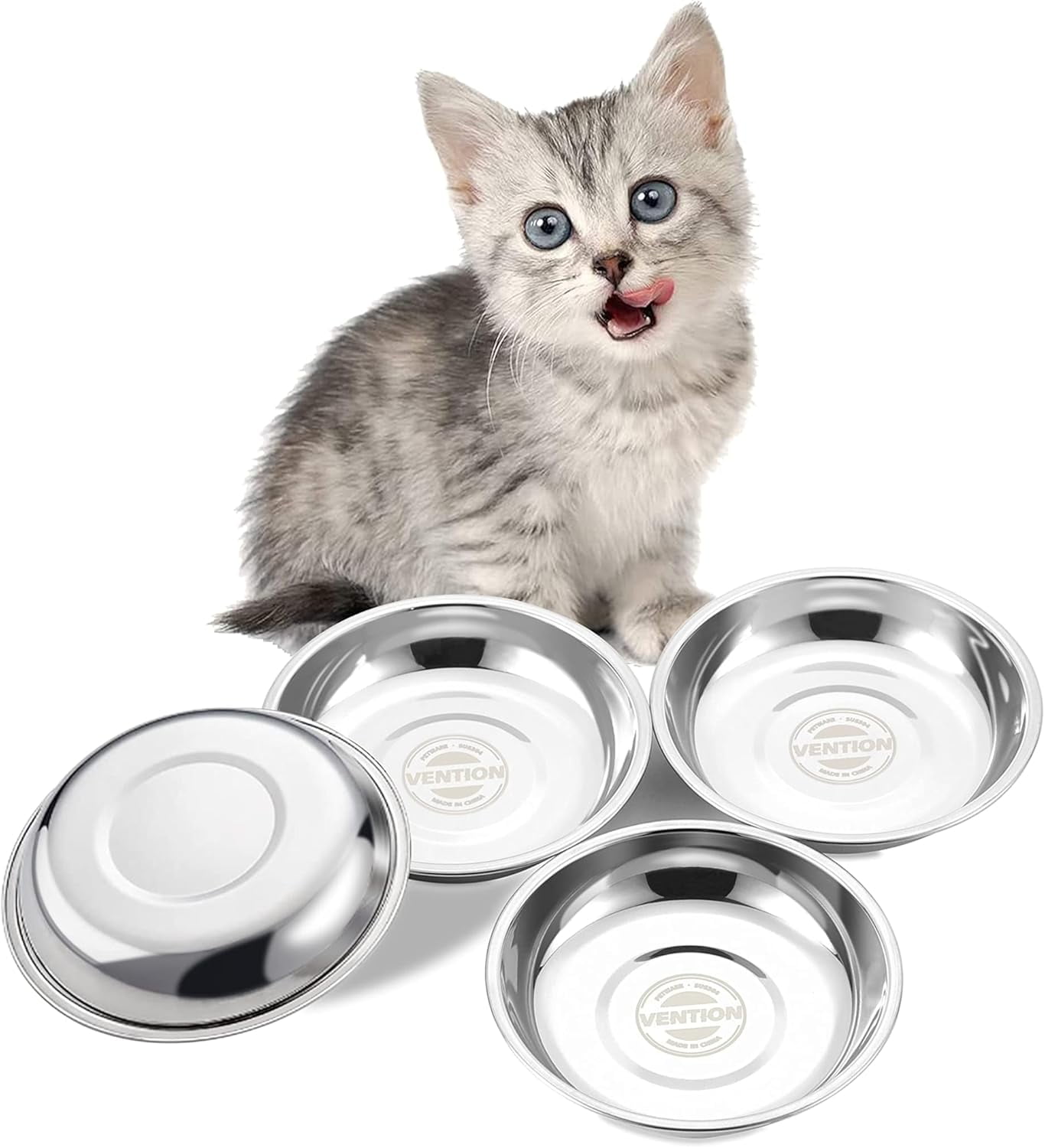 Small Shallow Cat Food Bowls, Outer Dia. 6.6 in Whisker Fatigue Cat ...