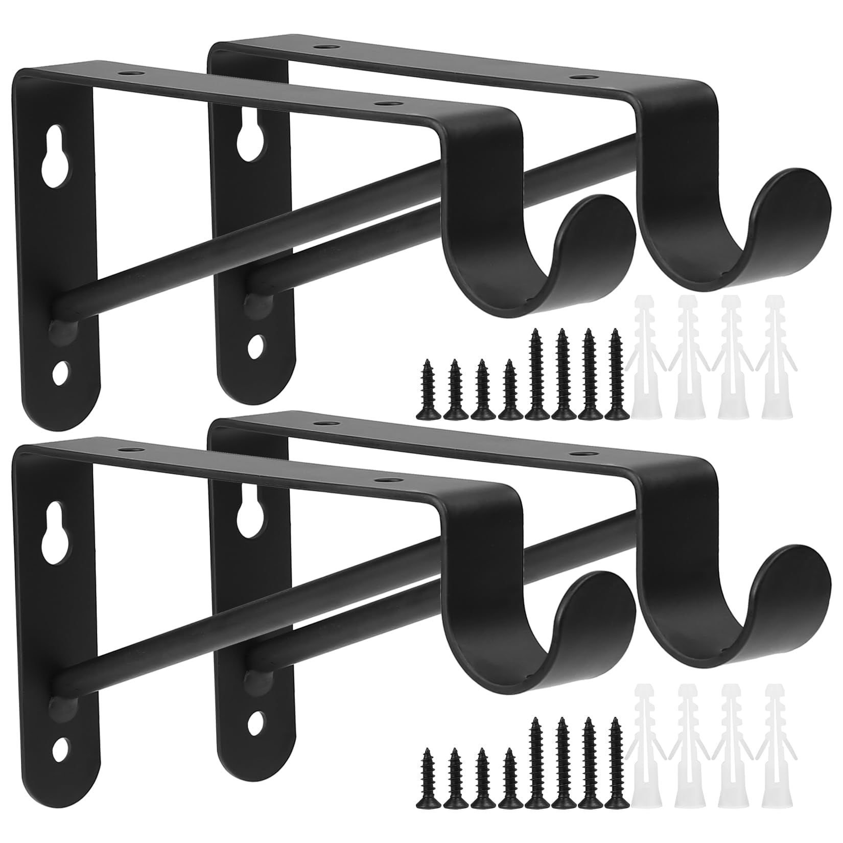 Small Shelf and Rod Brackets, 4 Pcs Closet Shelf & Rod Brackets Wall ...