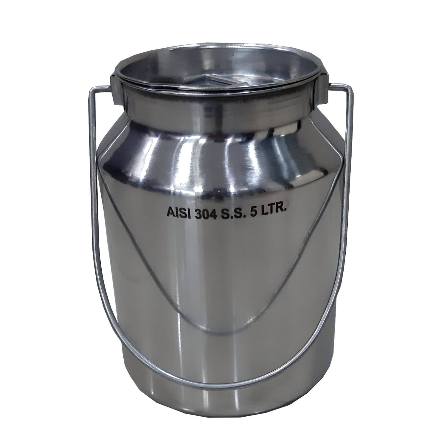 Small Shining Stainless Steel Milk Can Seamless Solid Bail 10" High 1.3 ...