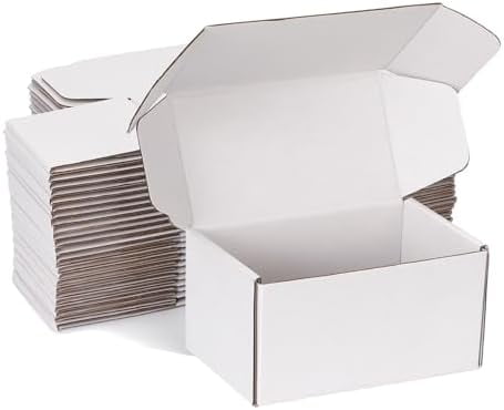Small Shipping Boxes 6x4x3 Inch (25 Pack) - Sturdy White Corrugated ...