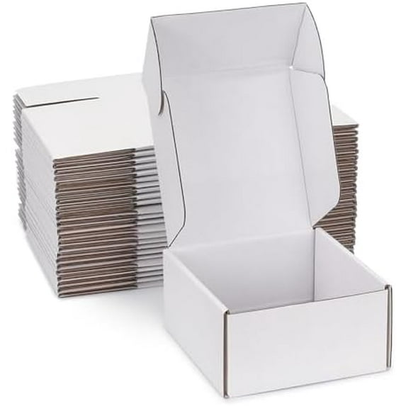 Small Shipping Boxes 8x8x4 Inch (25 Pack) - Sturdy White Corrugated ...