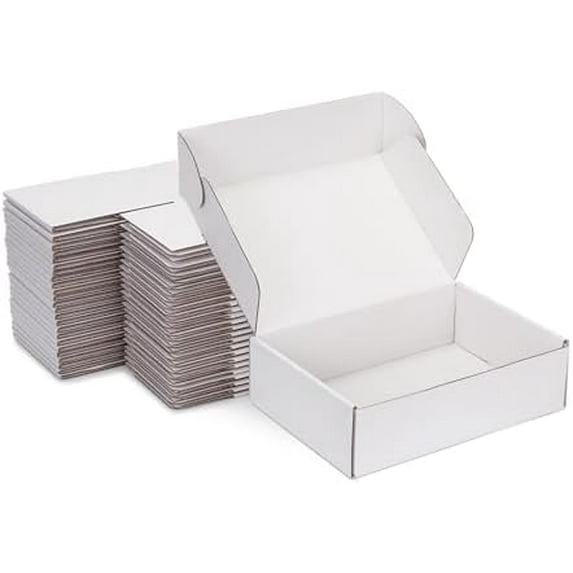 Small Shipping Boxes 9x6x2 Inch (25 Pack) - Sturdy White Corrugated ...