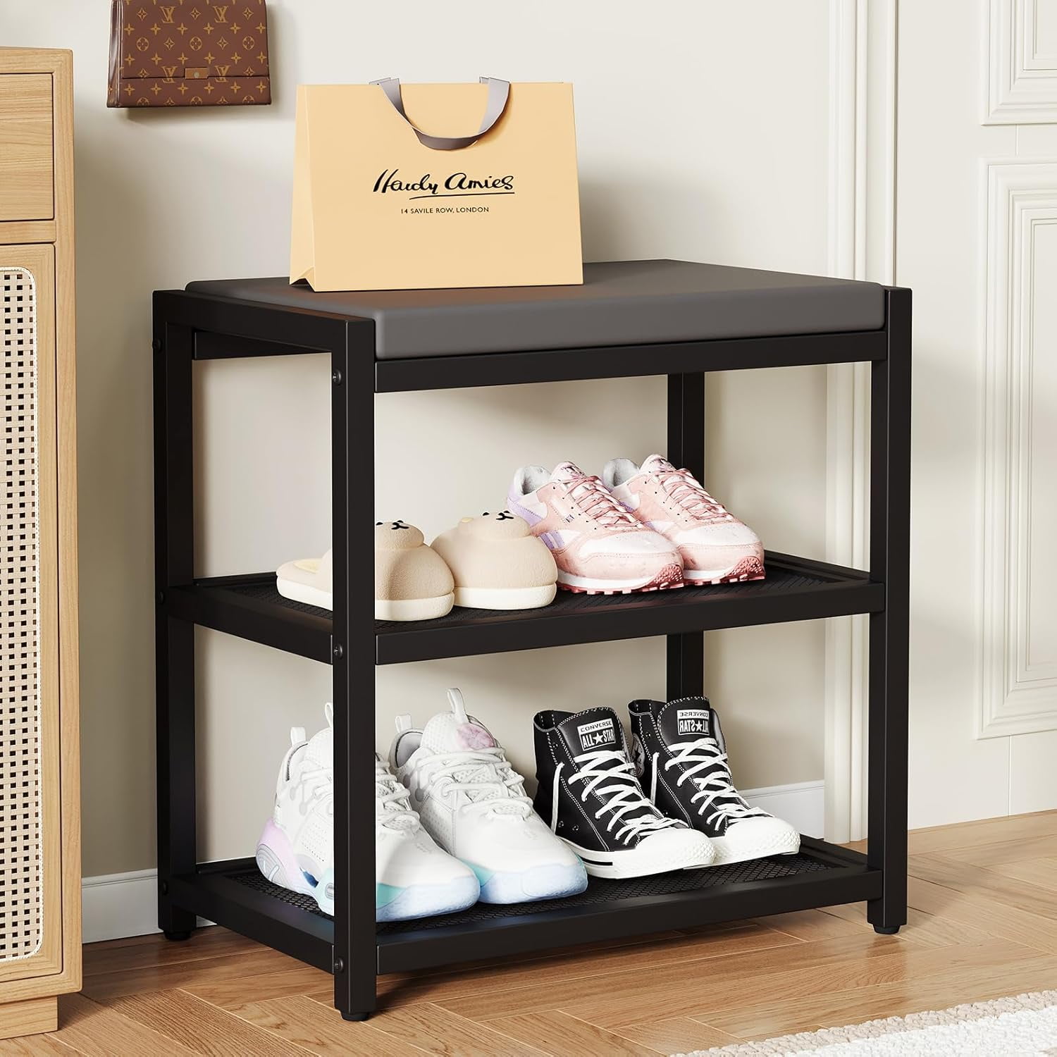 Small Shoe Bench Shoe Rack Storage Bench Entryway Bench Shoe Shelf with ...
