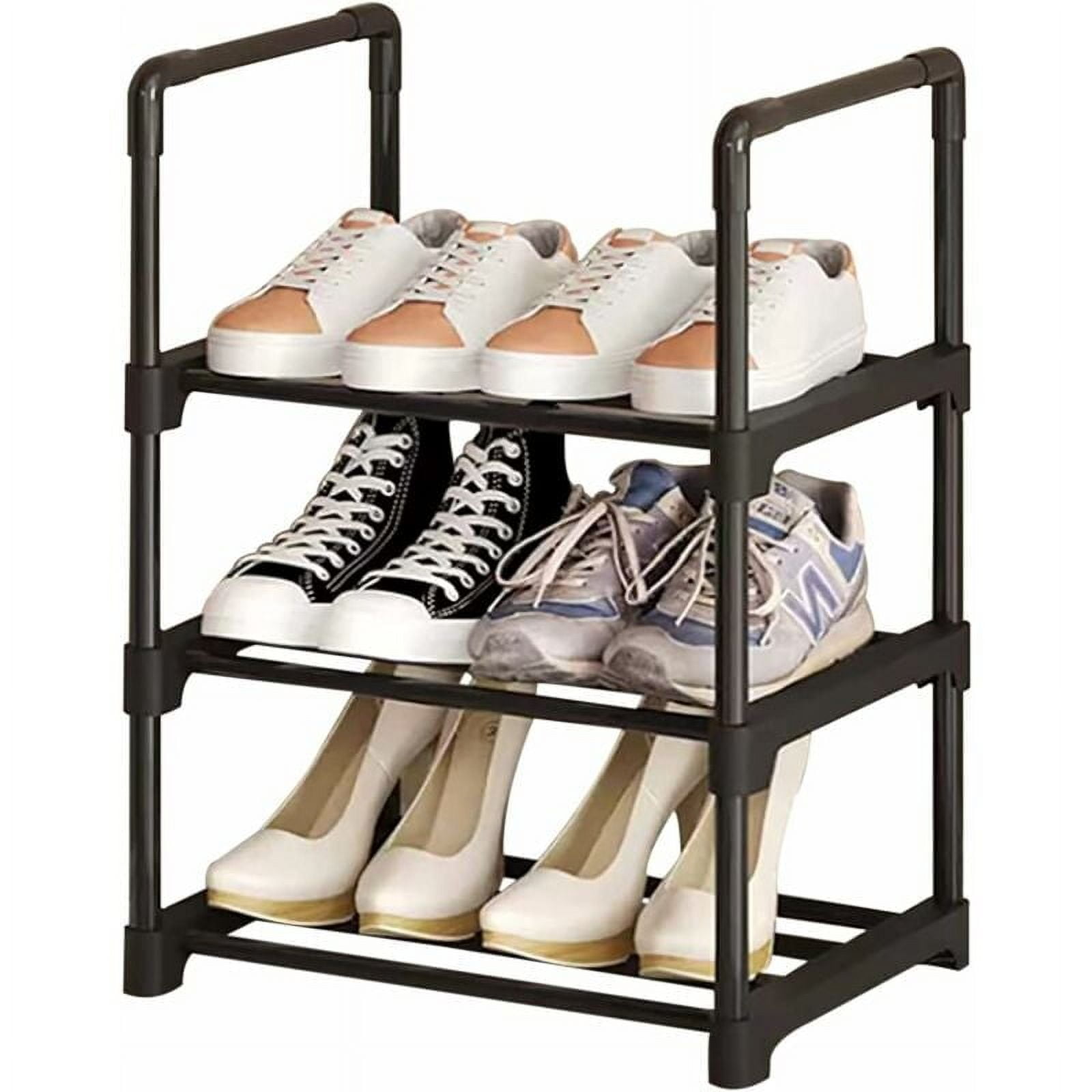 Small Shoe Rack, 3 Tier Small Metal Shoe Rack, Narrow Shoe Racks For ...