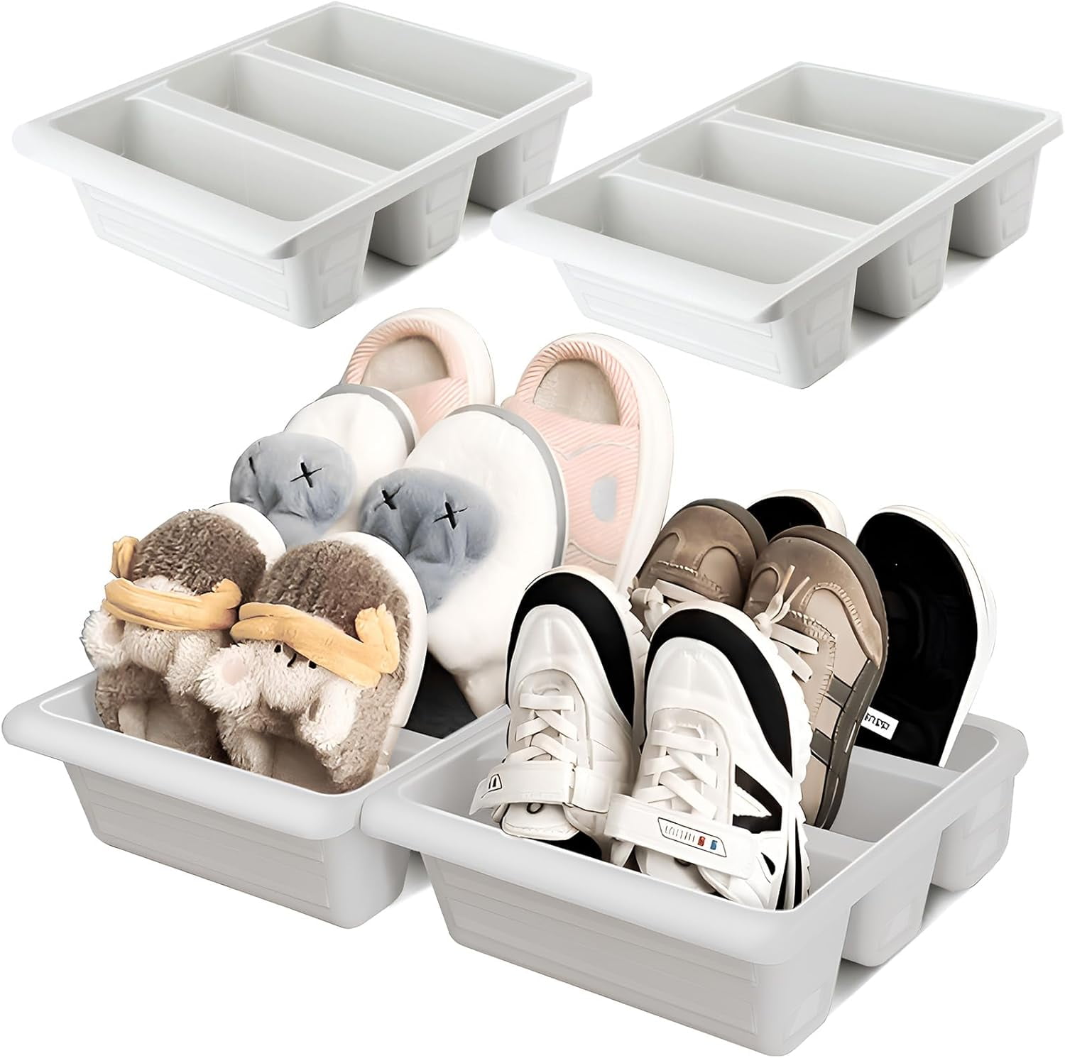 Small Shoe Rack, 4 Pcs Kids Shoe Rack Organizer, Small Shoe Storage for ...