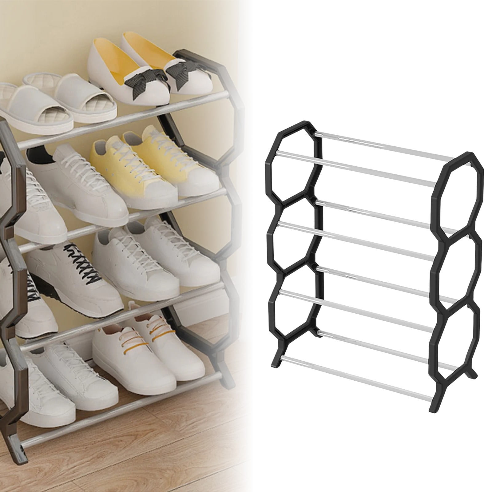Small Shoe Rack, Four Tier Shoe Rack, Shoe Rack for Entryway, Shoe ...