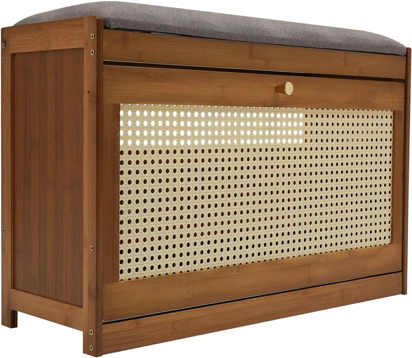 Small Shoe Storage Bench with Seat Cushion, Shoe Cabinet with Flip ...