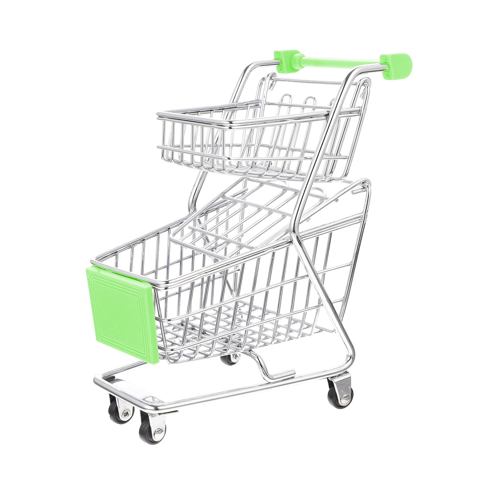 Small Shopping Cart Miniature Supermarket Shopping Cart Double Layer ...