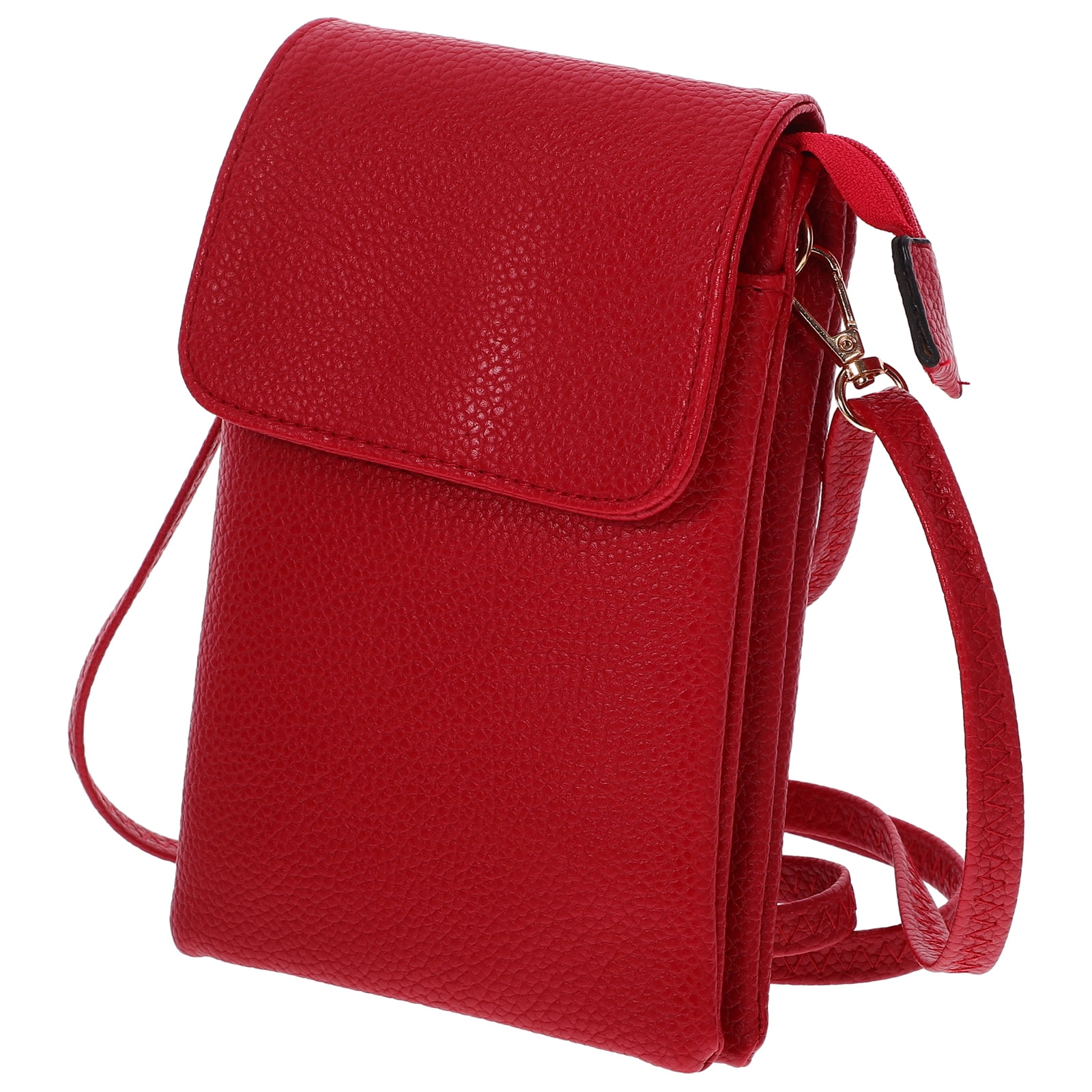 Black PU Handbag for Women Lightweight Compact Crossbody Phone Bag with ...