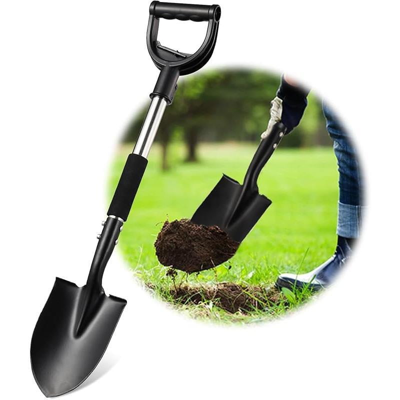 Small Shovel for Digging, 31 Inch Metal Spade Shovel with D-Grip Handle ...