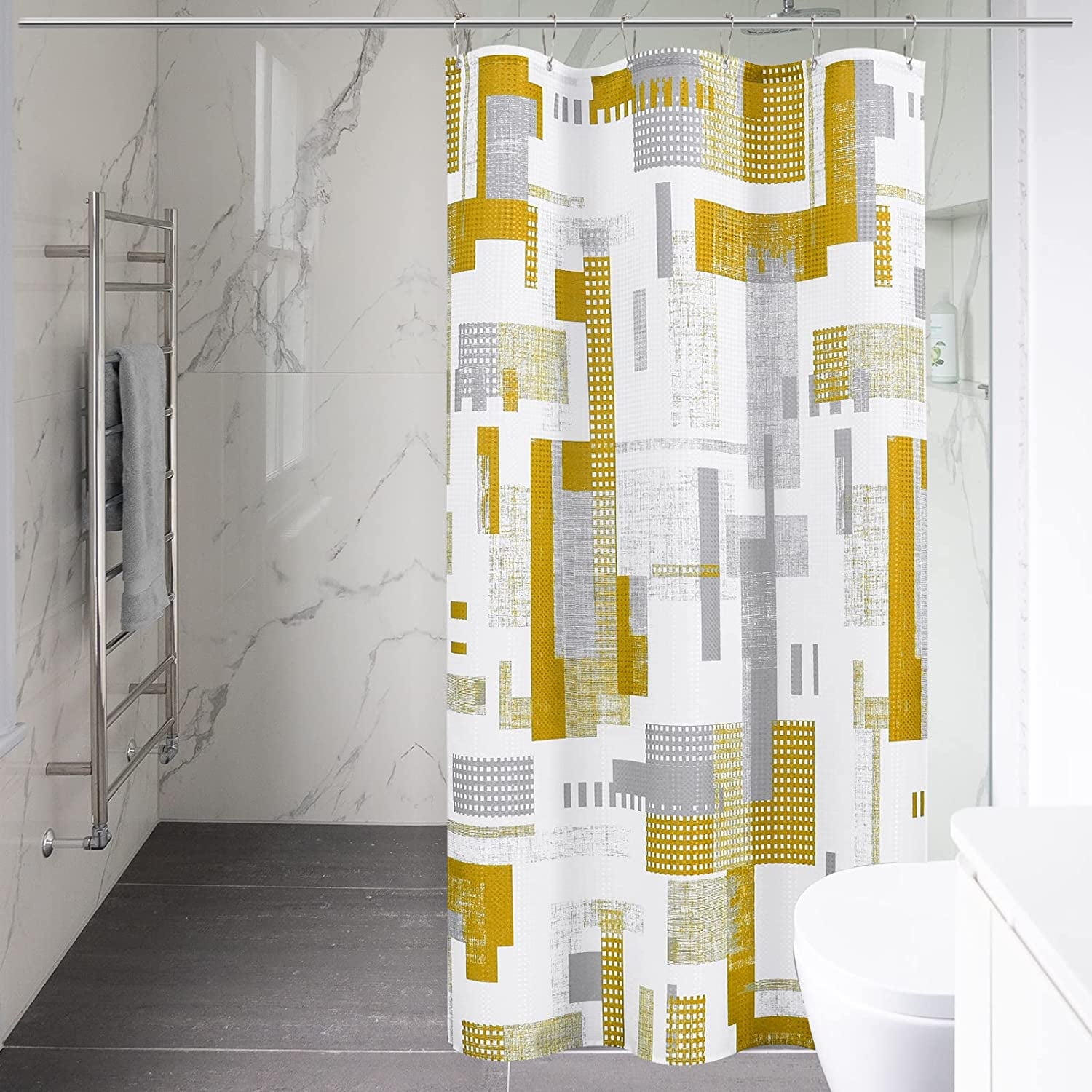 Small Shower Curtain White Shower Curtain Set Geometric Shower Curtains ...