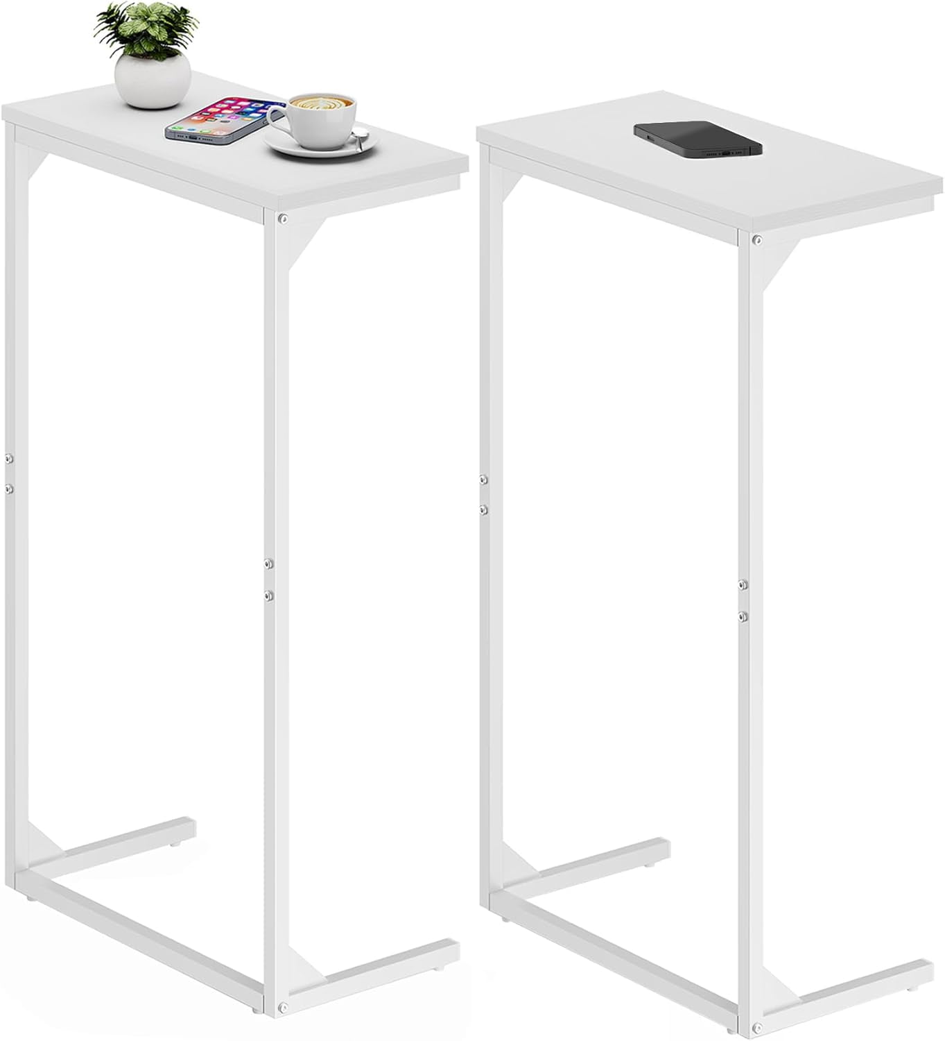 Small Side Table, C-Shaped End Table, Set of 2, 28.7 inch High Sofa ...