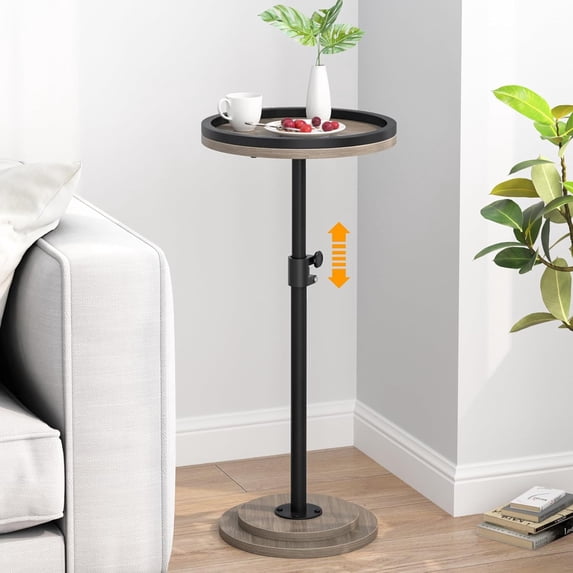 Small Side Table, Drink Table, Height Adjustable Round End Table ...