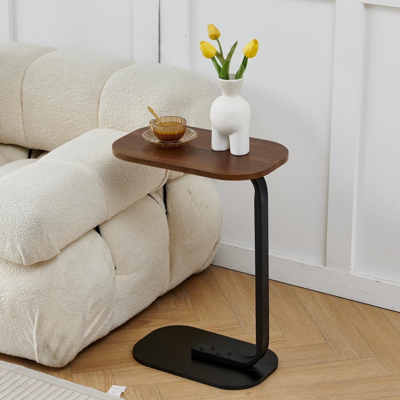 Small Side Table End Table New C Shaped Table Narrow Round Bed Sofa ...