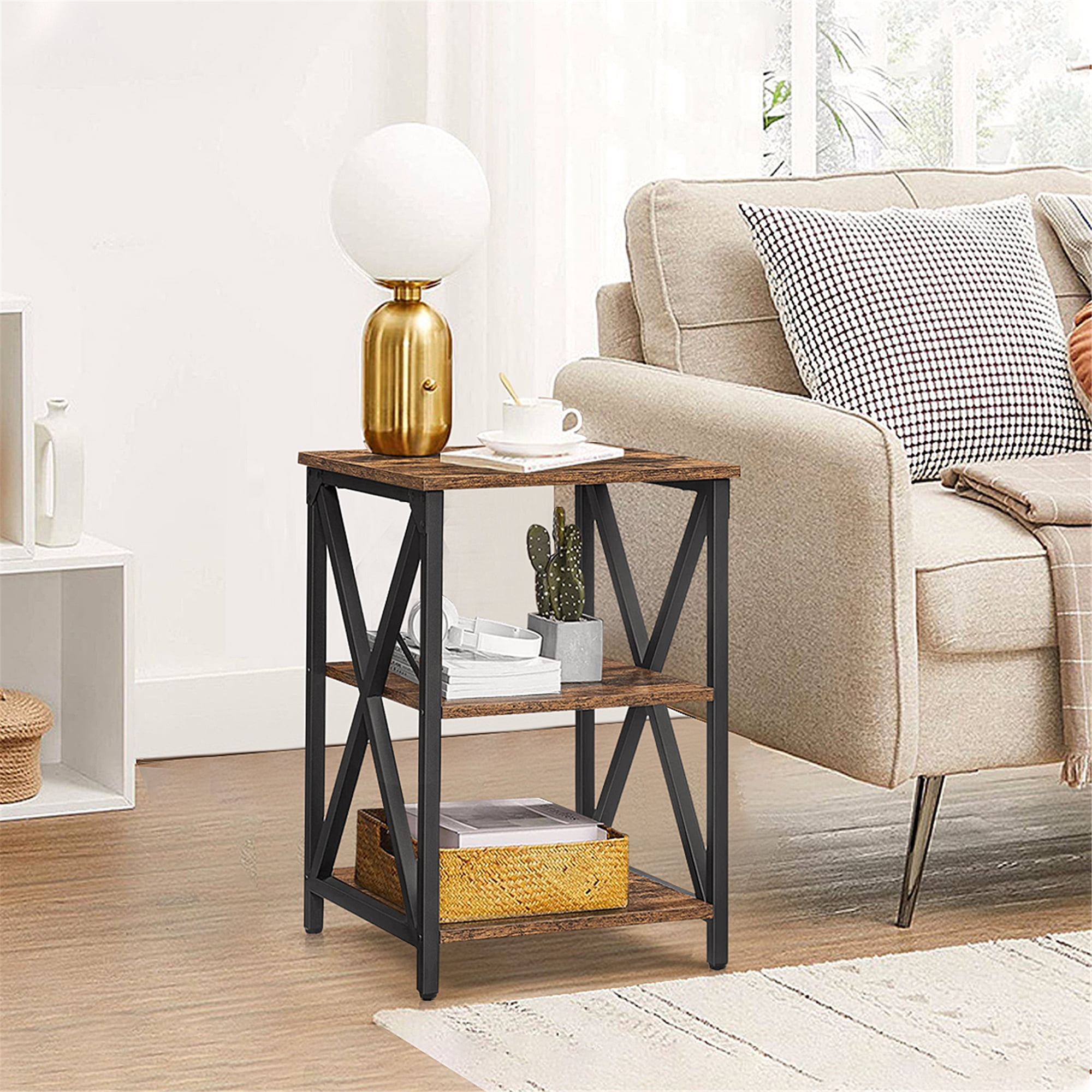 Small Side Table End Table for Living Room X Shape Side Table with ...