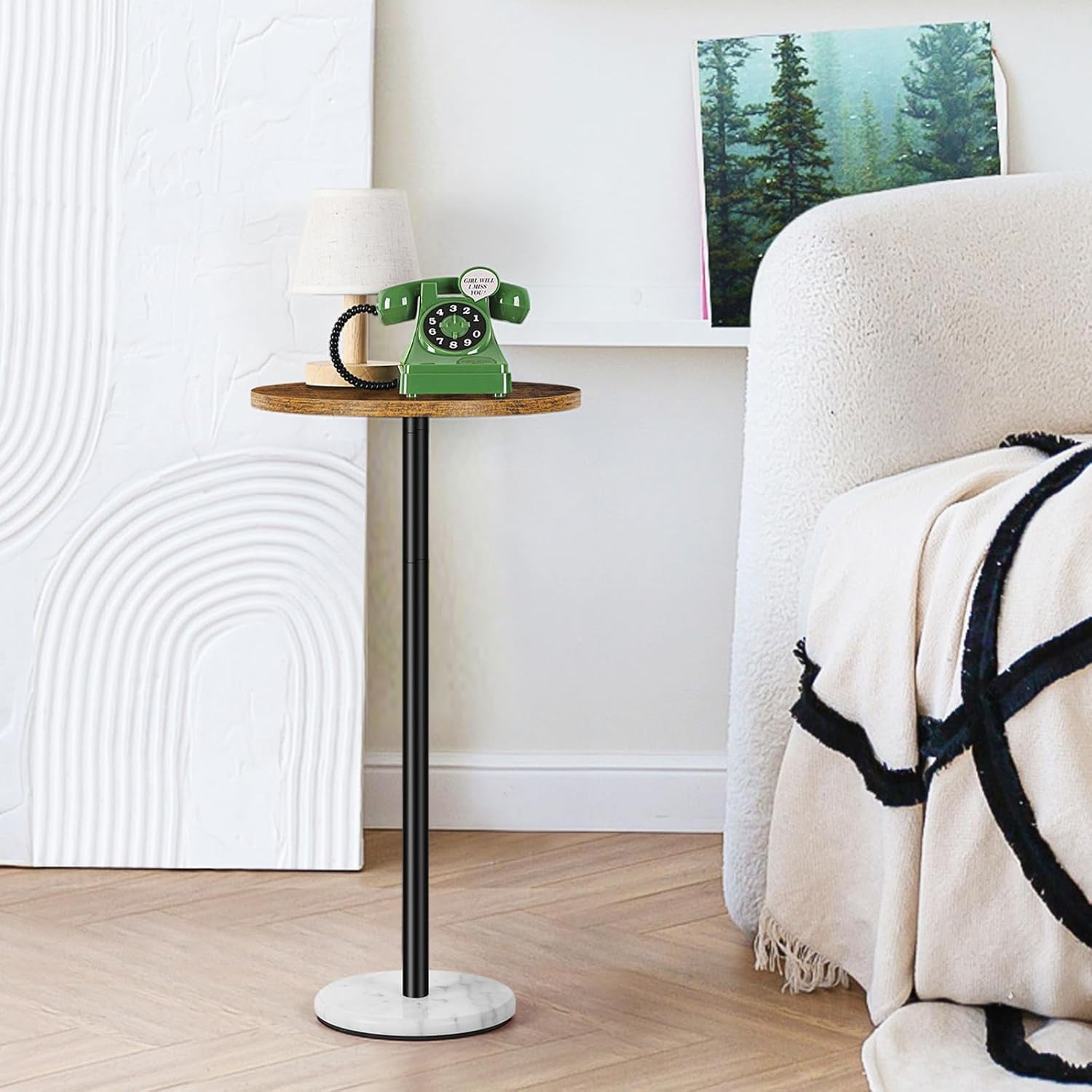 Small Side Table Outdoor Drink Table for Patio Round Pedestal Table ...