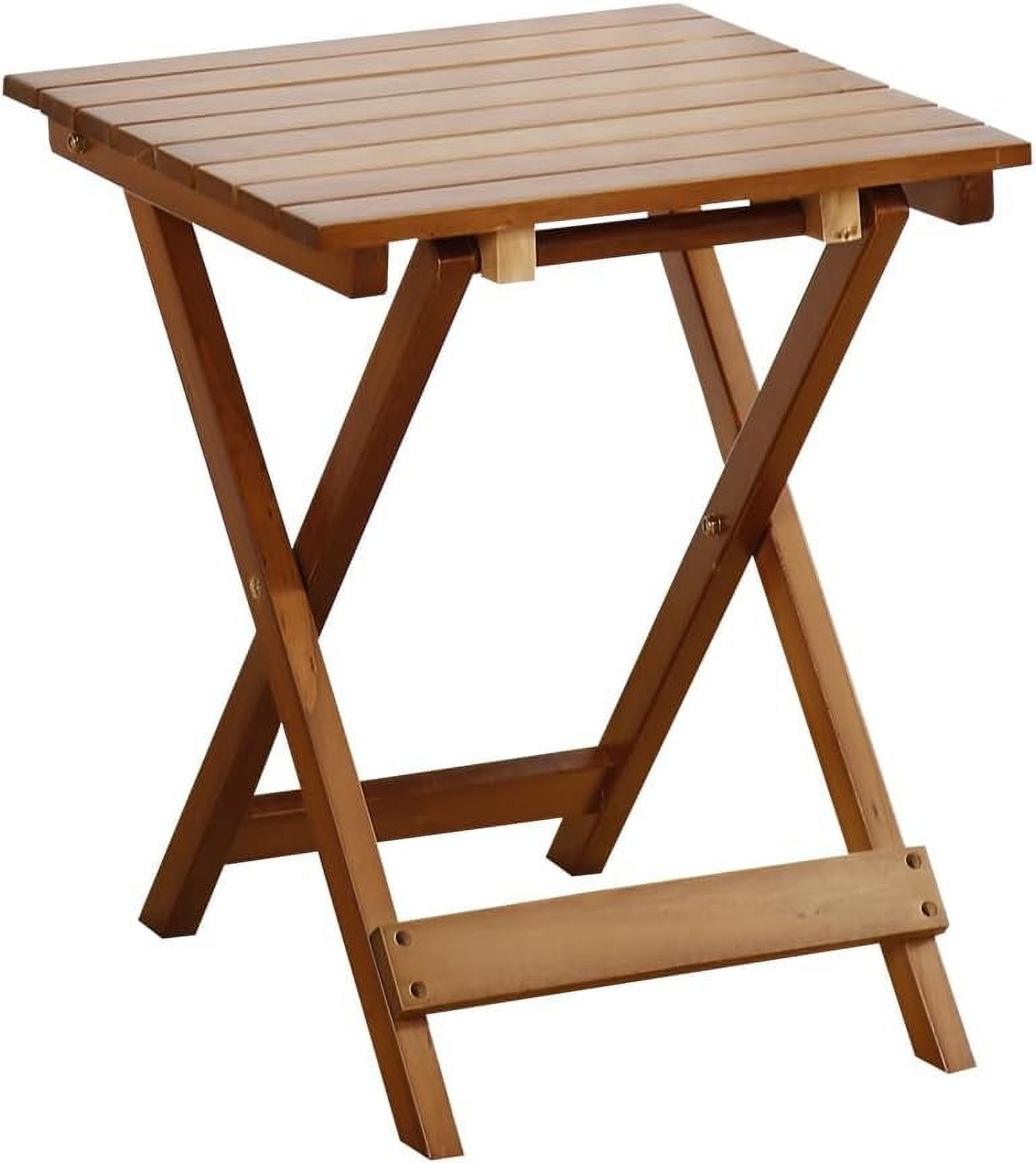 Small Side Table Square Folding, Patio Foldable Wooden End Table for ...