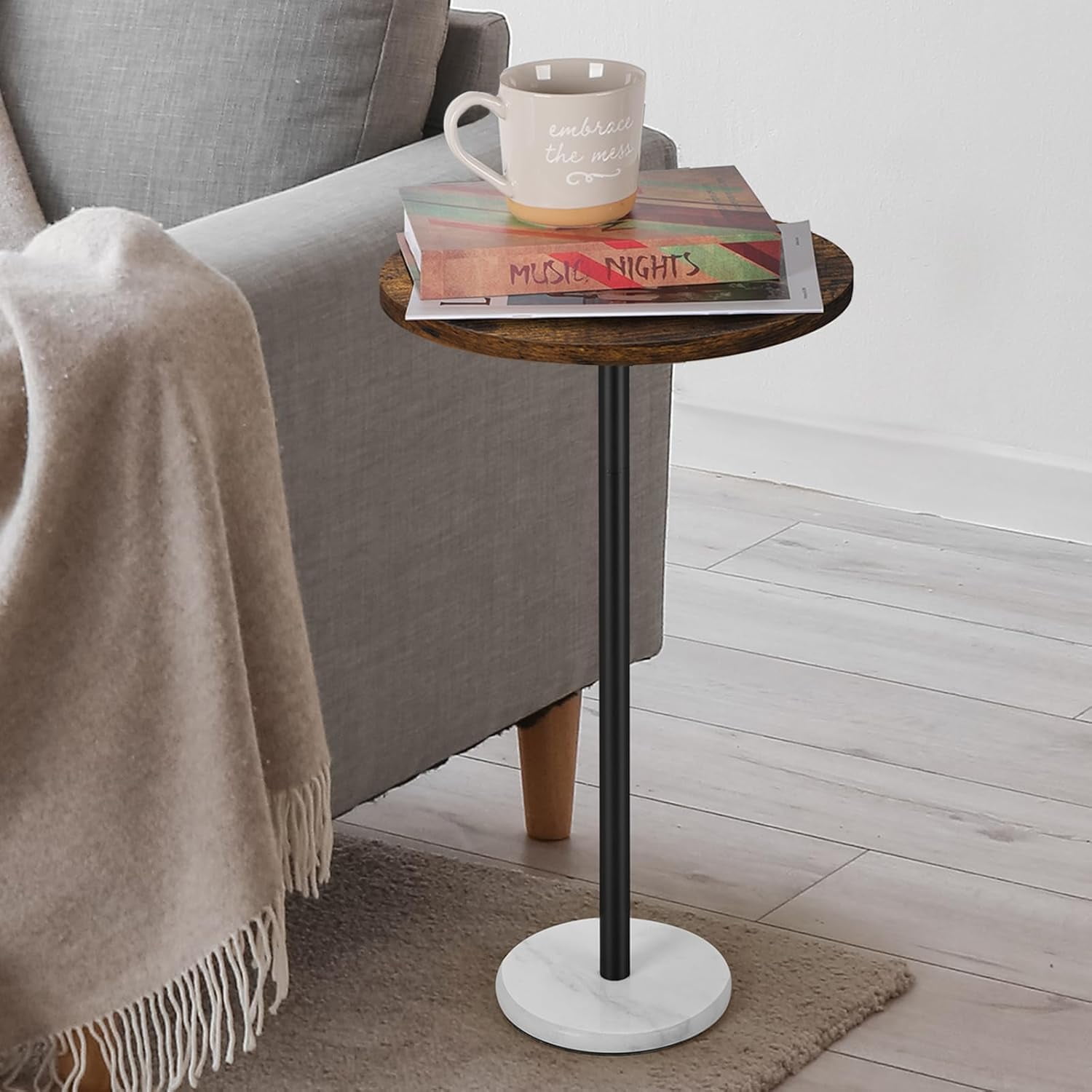 Small Side Table for Small Spaces Round Bar Table with Marble Base ...