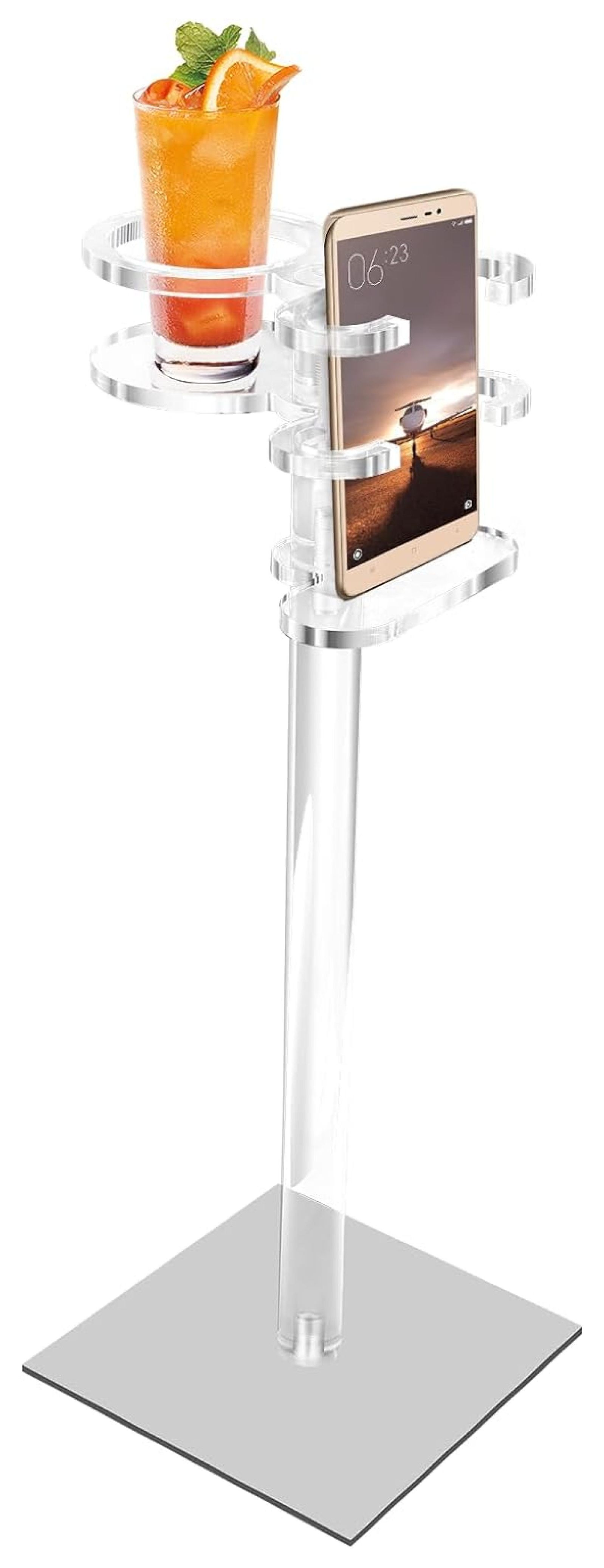 Small Side Tables- 8'' L x 8'' W Pedestal Side Table with Metal Base ...